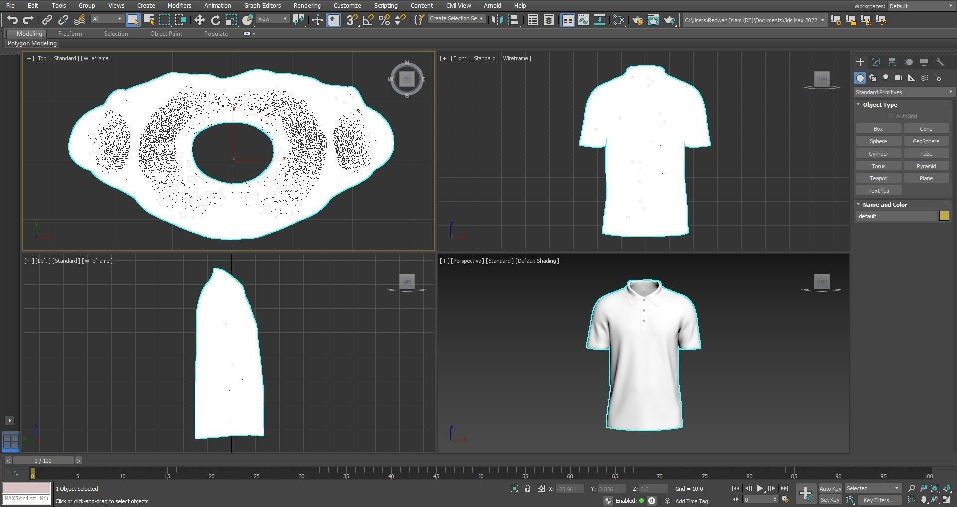 Sustainable Ocean Split Neck Polo Design 3D model | CGTrader