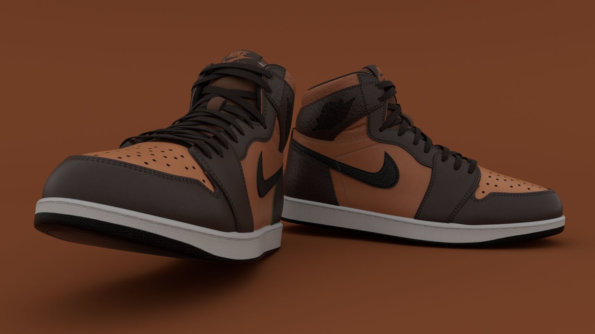 AirJordan 1 Retro HighOG Color Chocolate 3D model | CGTrader