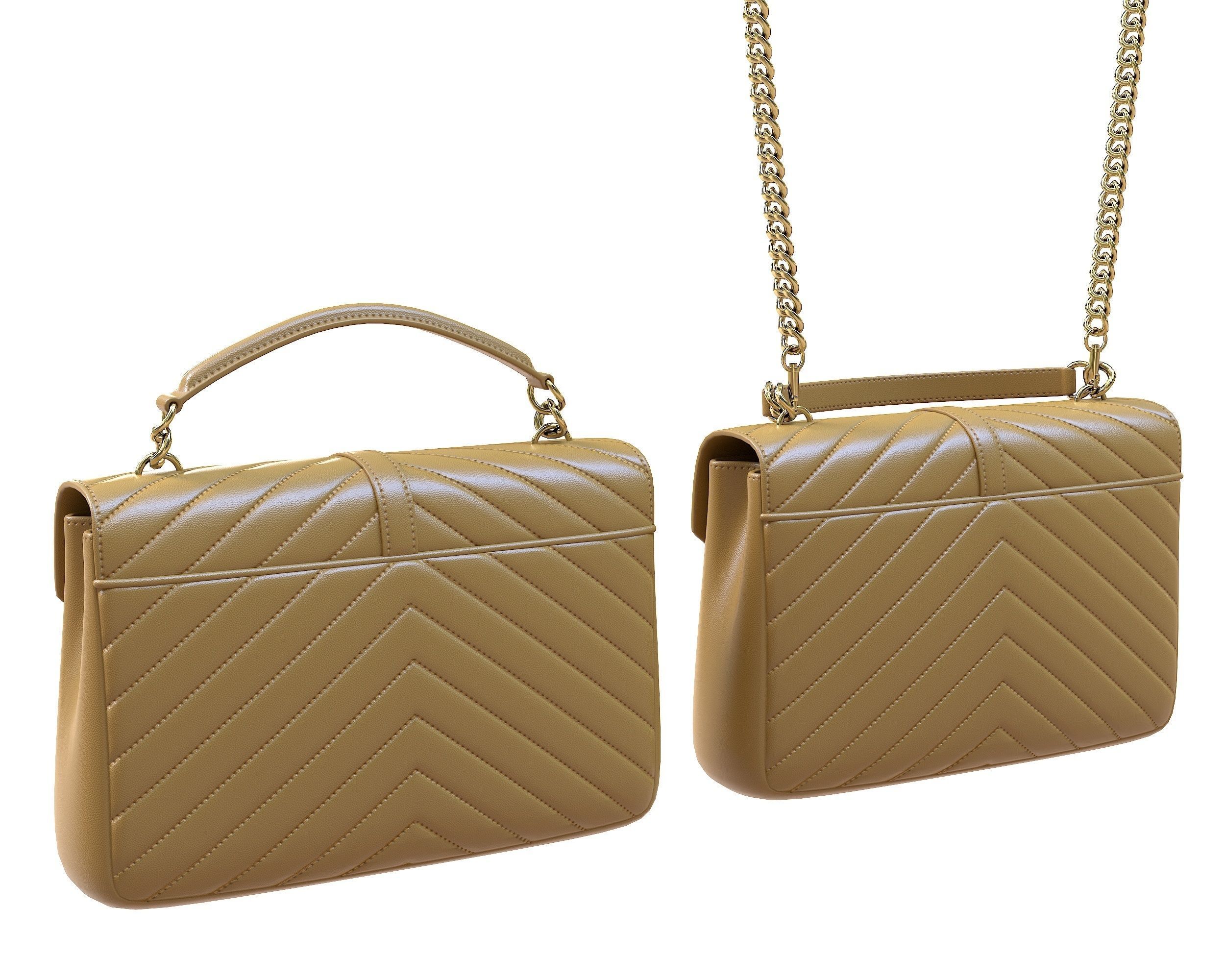 3D Model Collection YSL Saint Laurent College Medium Chain Bags VR / AR ...