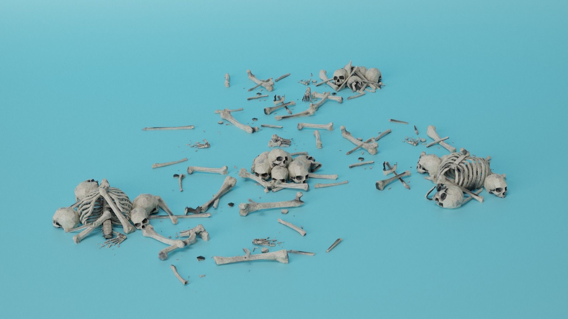 3D model Skeleton Stack VR / AR / low-poly | CGTrader