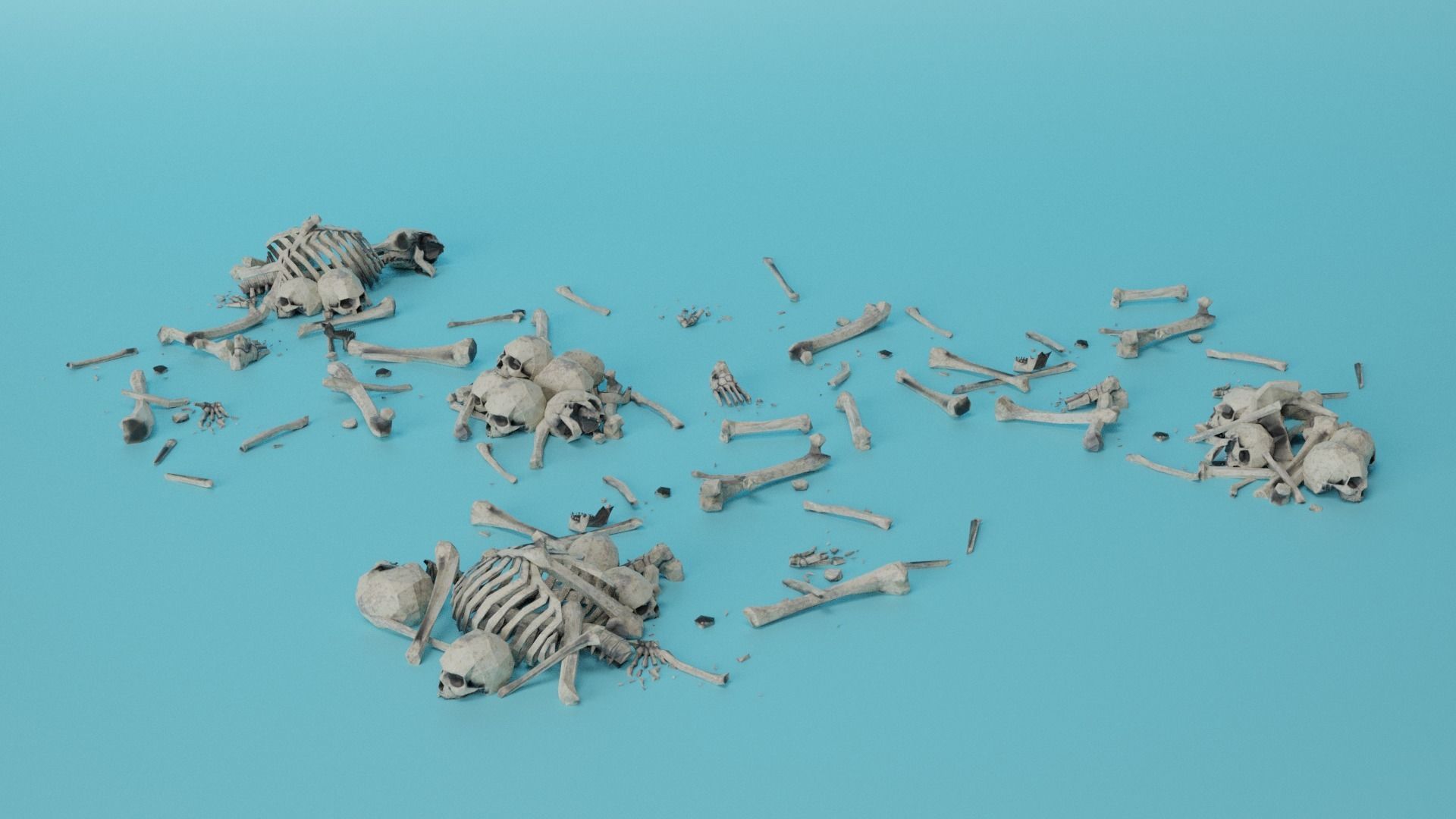 3D model Skeleton Stack VR / AR / low-poly | CGTrader