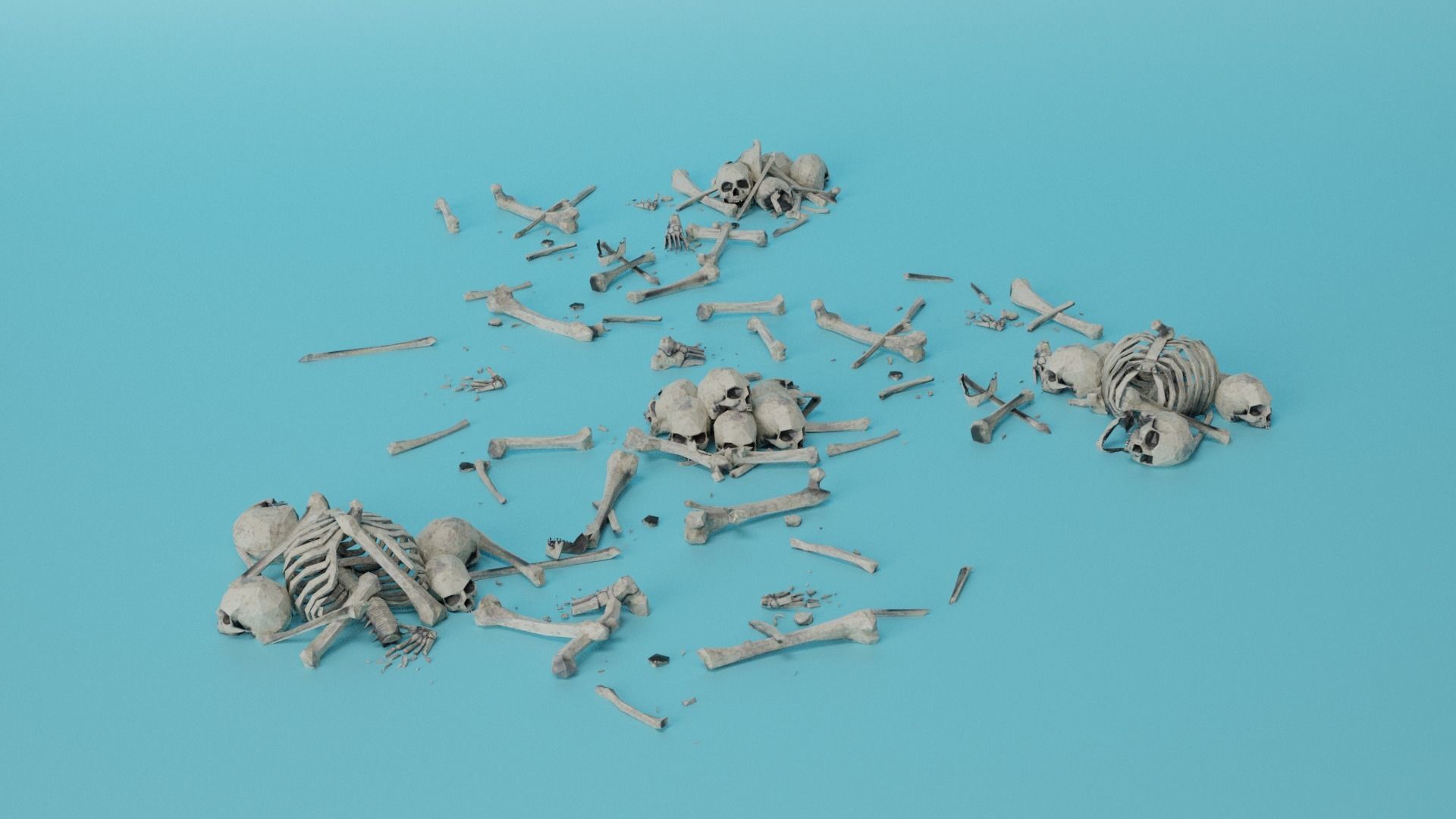 3D model Skeleton Stack VR / AR / low-poly | CGTrader