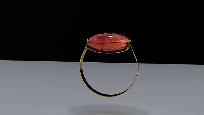 anello oro con rubino rosso gold ring with red ruby 3D model | CGTrader
