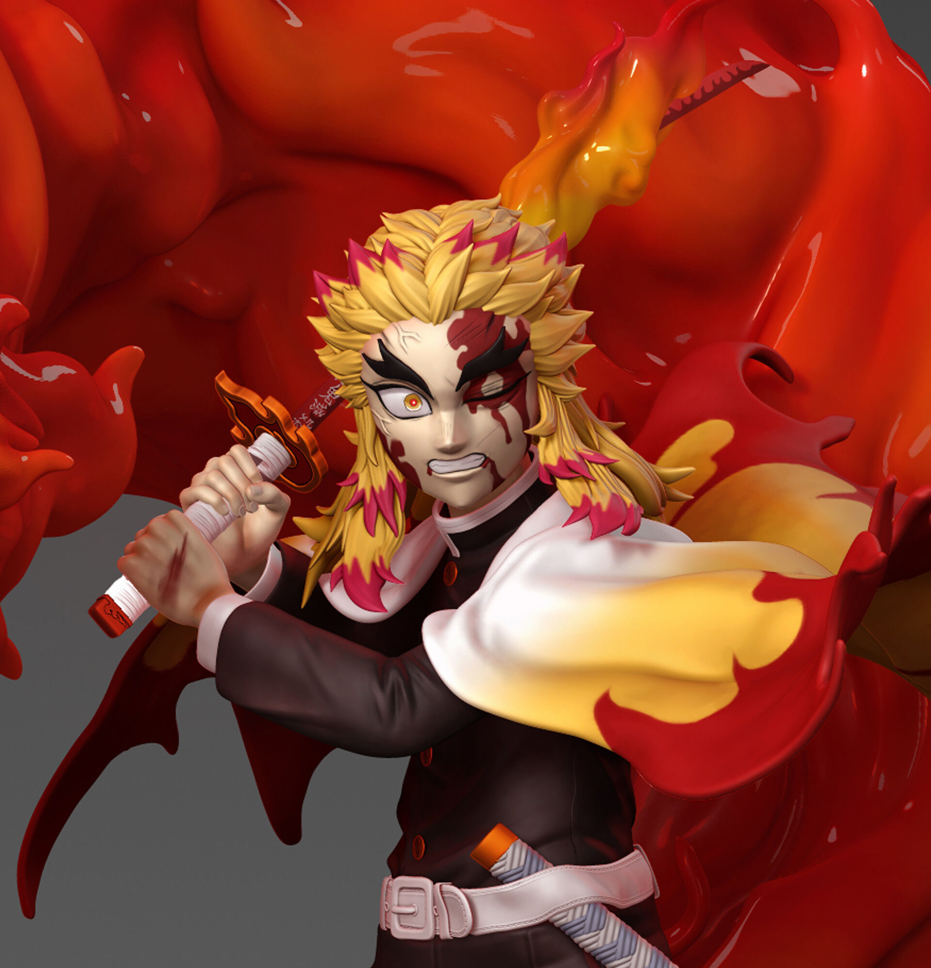 Demon Slayer - Rengoku 3D model 3D printable | CGTrader