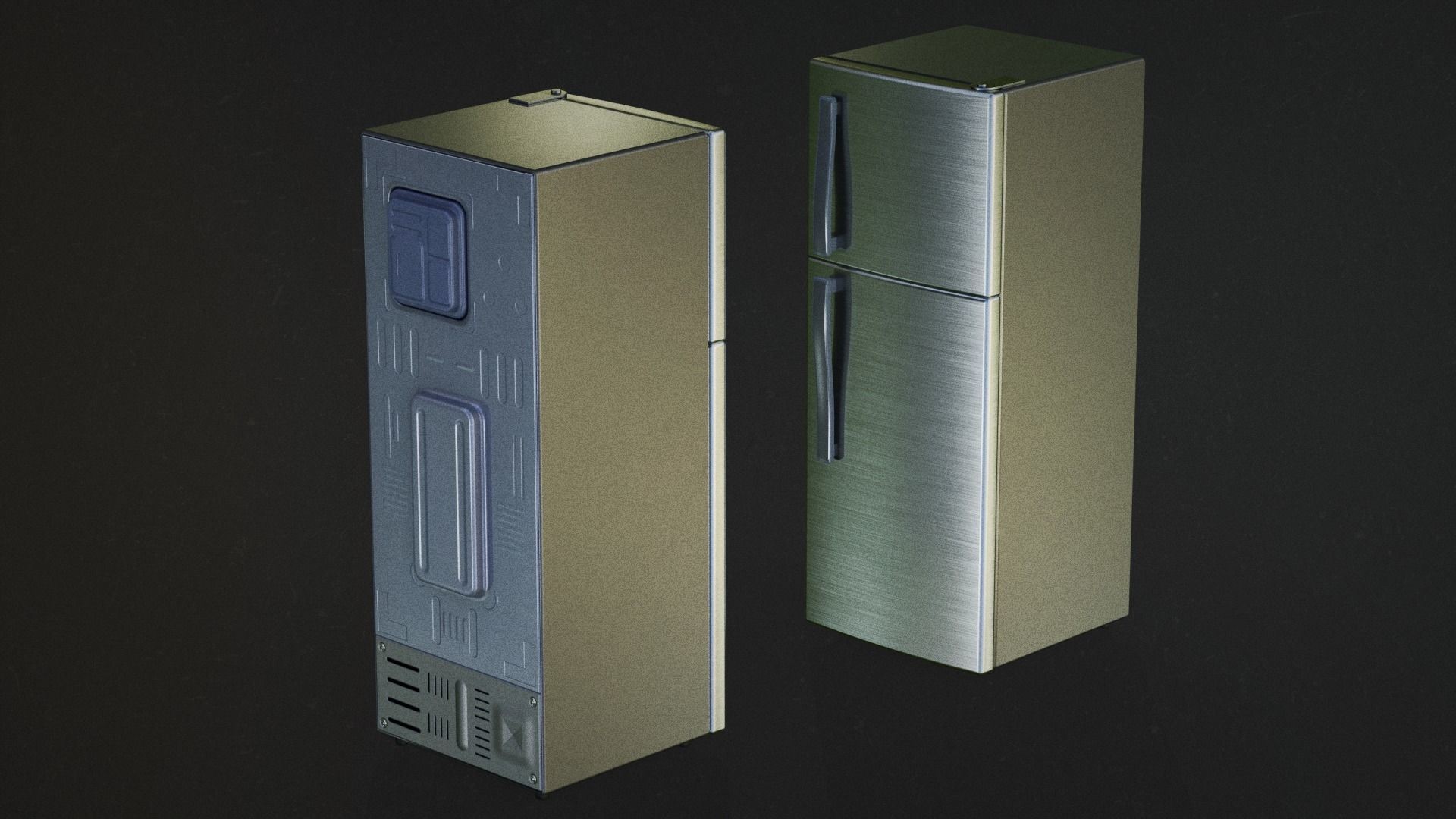 3D model Fridge game ready PBR refrigerator and freezer VR / AR / low ...