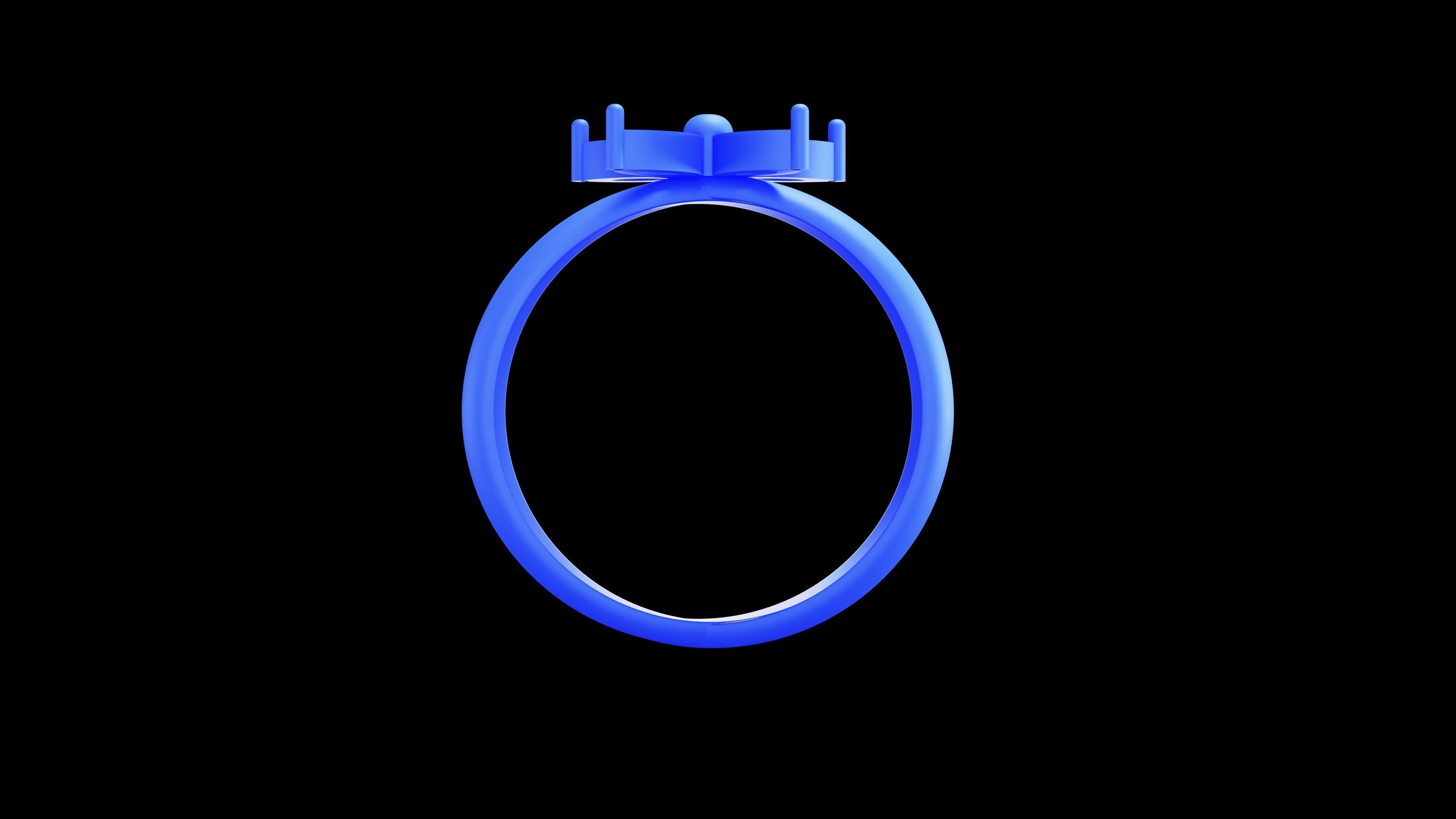Five Pointed Star Flower Ring Marquise Stones 3D model 3D printable ...