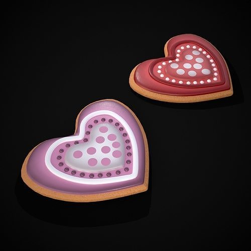 3D model Heart within a Heart Cookie VR / AR / low-poly | CGTrader