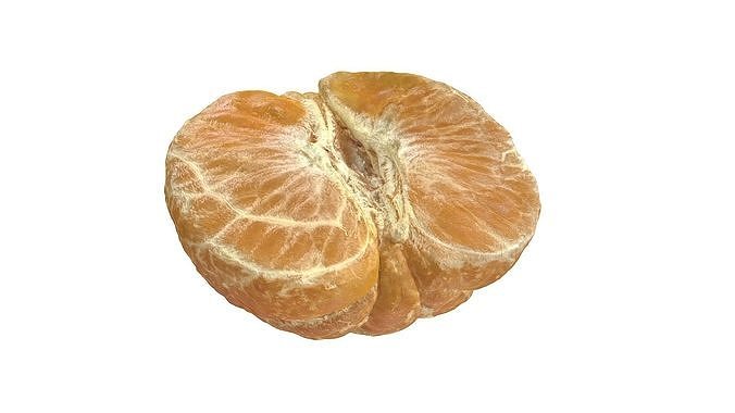 3D model Orange without peel half with low and high poly VR / AR / low ...