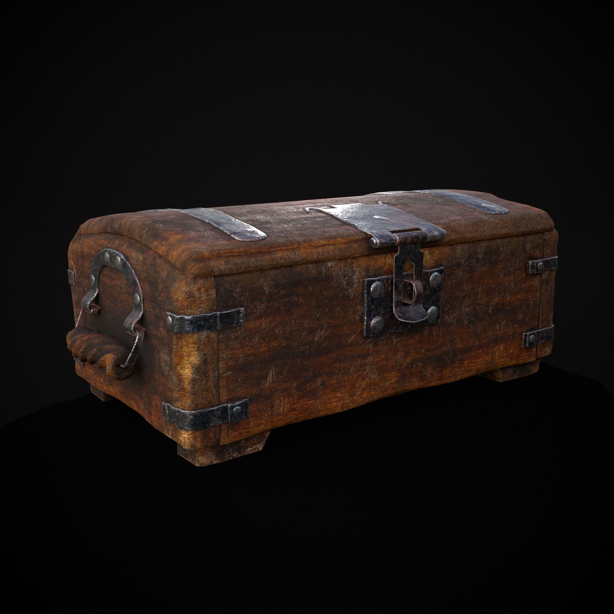 3D model Old Rustic Rose Wood Chest VR / AR / low-poly | CGTrader