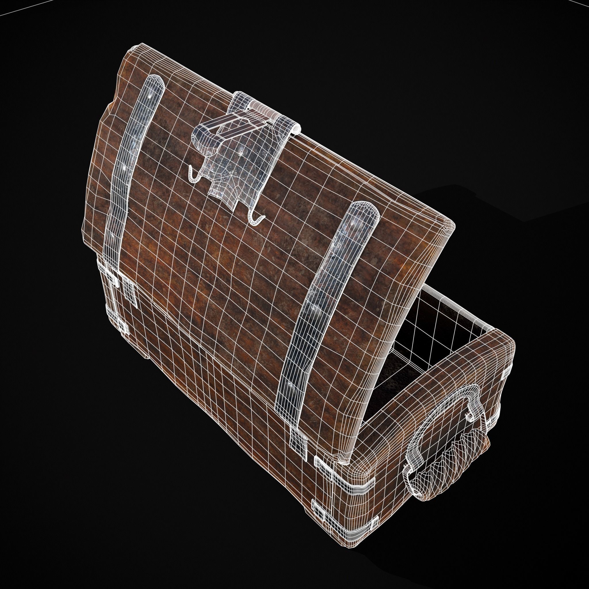 3D model Old Rustic Rose Wood Chest VR / AR / low-poly | CGTrader