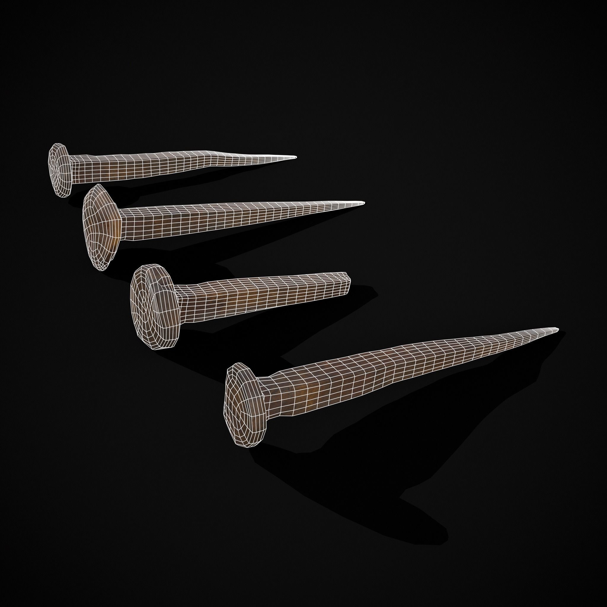 3D model Old Rusting Medieval Nails VR / AR / low-poly | CGTrader