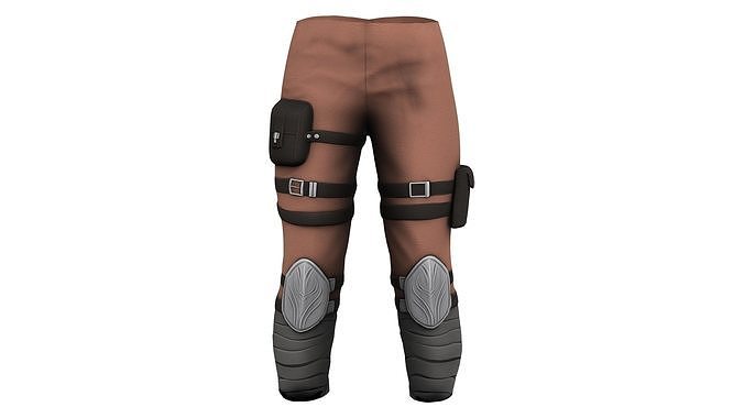 3D model Medieval Fantasy Knee Guard Utility Pockets Warrior Pants VR ...
