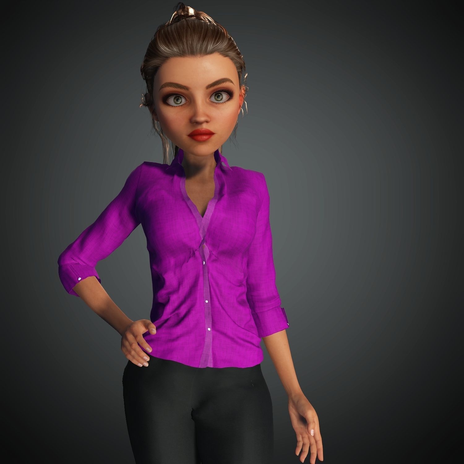 Semi Realistic Cartoon Character Rigged Iclone Blender Maya 3D model ...