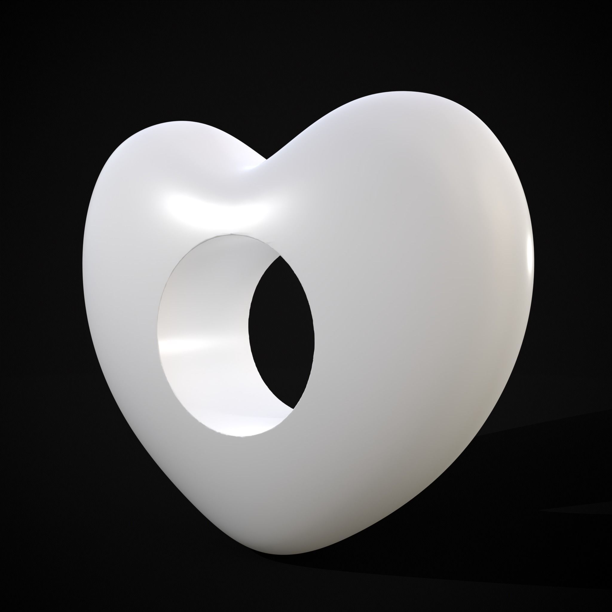 Heart With Hole 3D Print 3D model 3D printable | CGTrader
