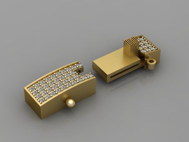 clasp box with diamond 3D model 3D printable | CGTrader