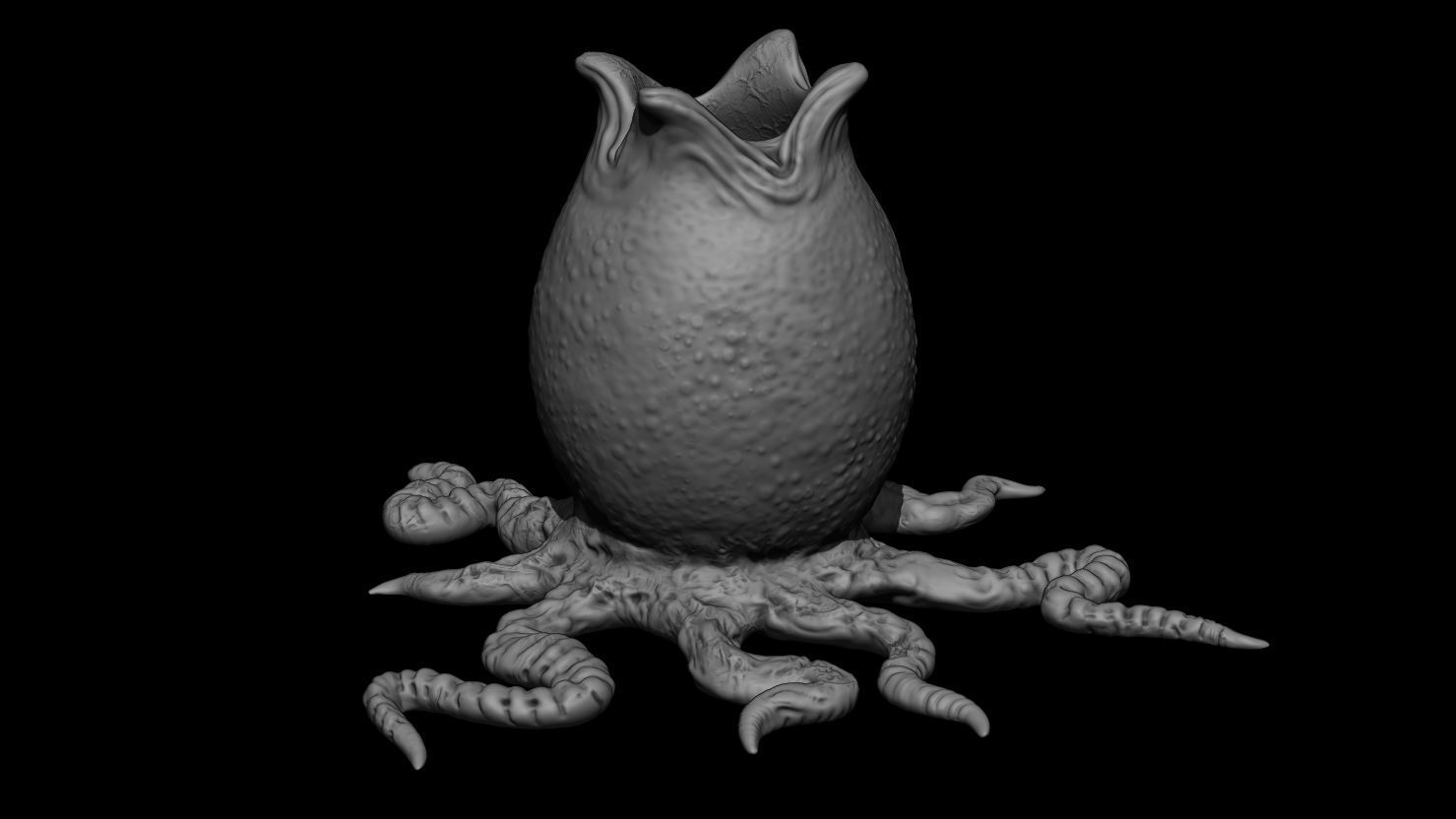 3D PRINTABLE OPEN ALIEN EGG OVOMORPH WITH ROOTS 3D model 3D printable ...