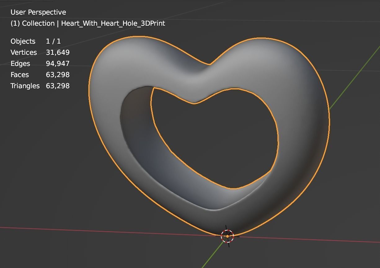 Heart With Heart Hole 3D Print 3D model 3D printable | CGTrader