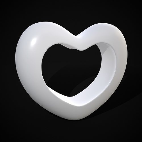 Heart With Heart Hole 3D Print 3D model 3D printable | CGTrader