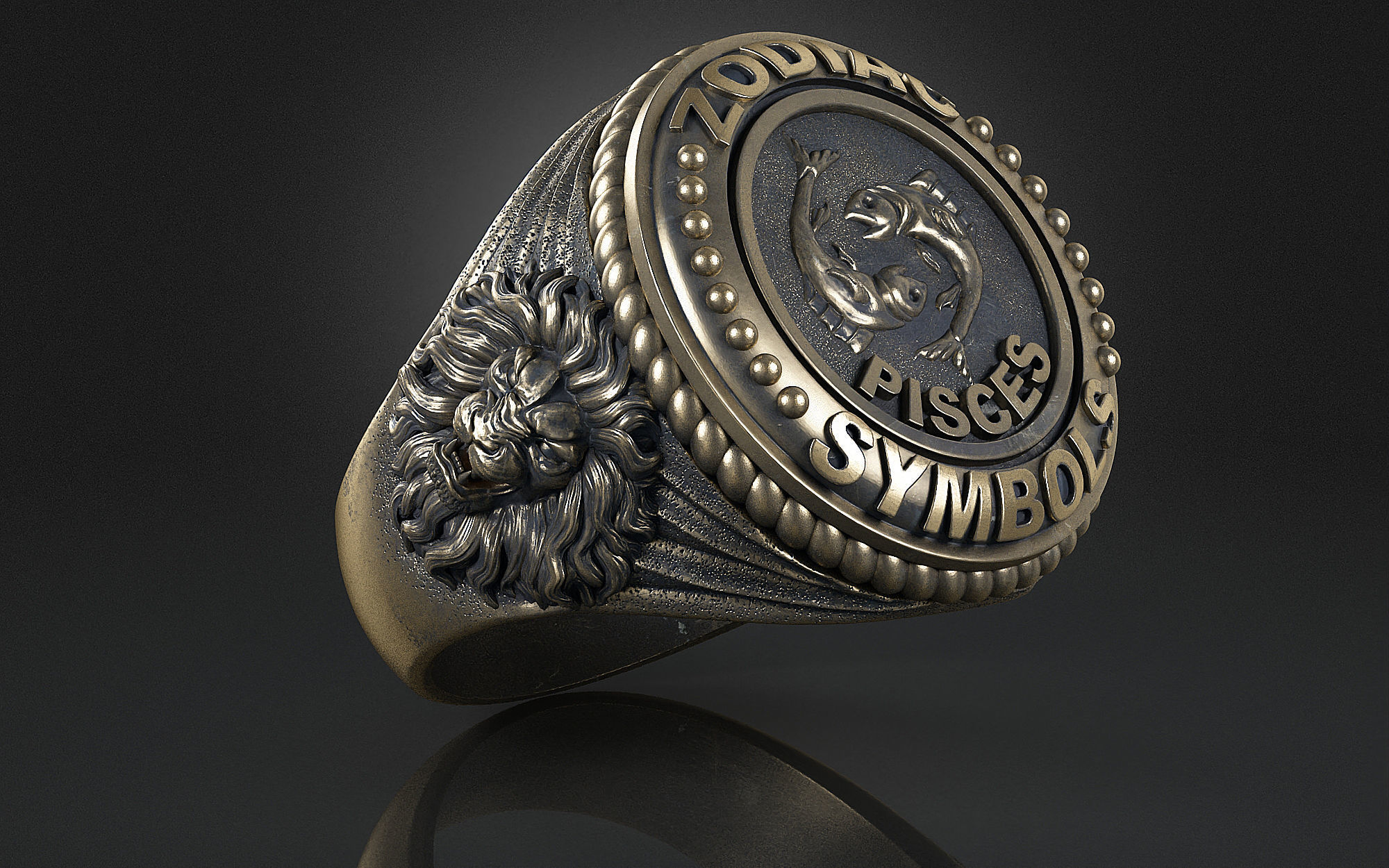 Zodiac Ring pisces a01 3D model 3D printable | CGTrader