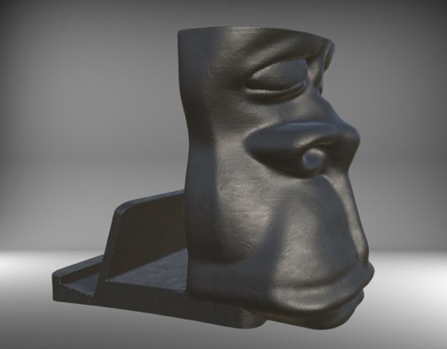 Unique Ape-Monkey Phone Holder with Pen Holder 3D model 3D printable ...