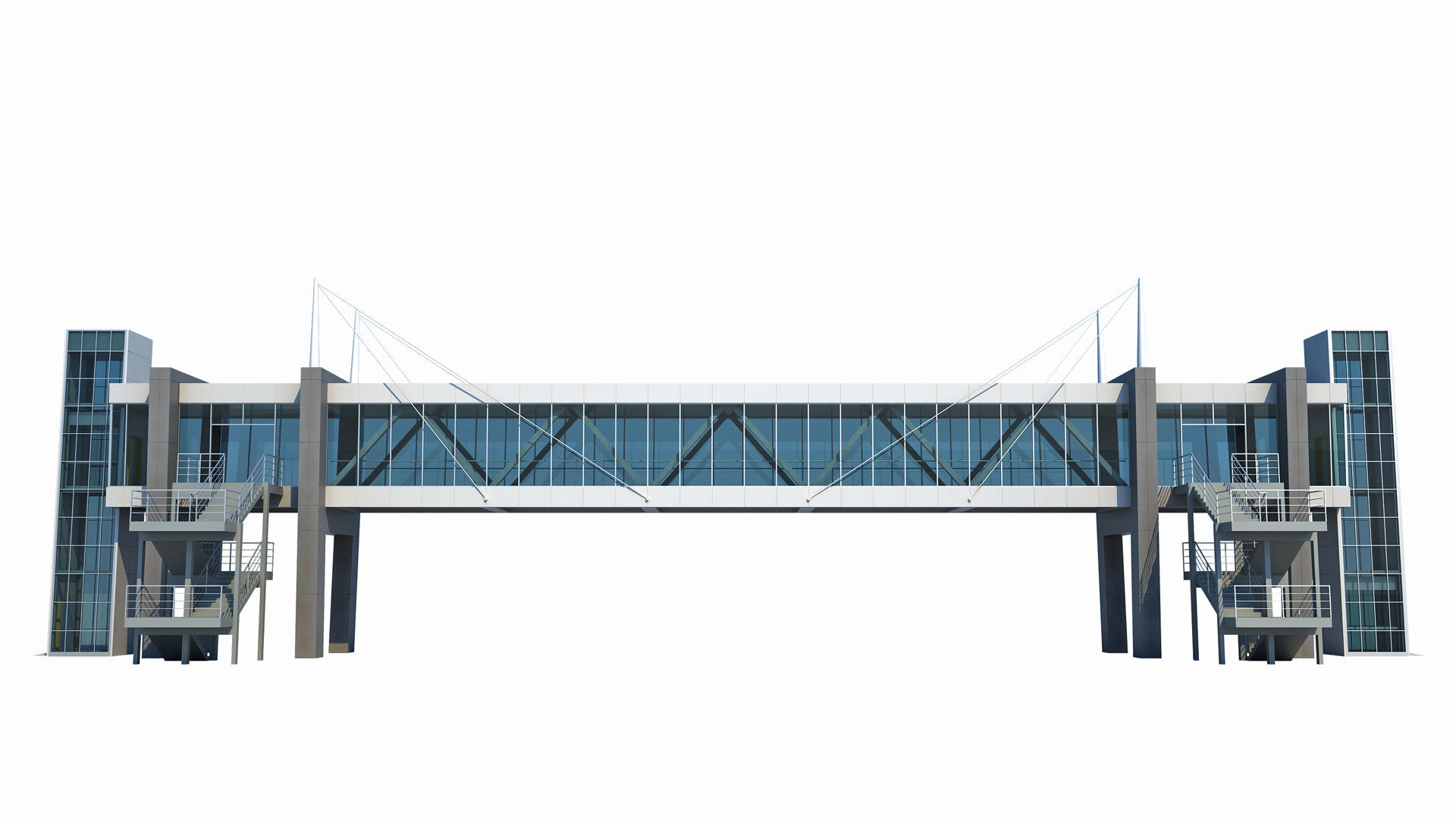 Street Pedestrian Bridge 3D model | CGTrader