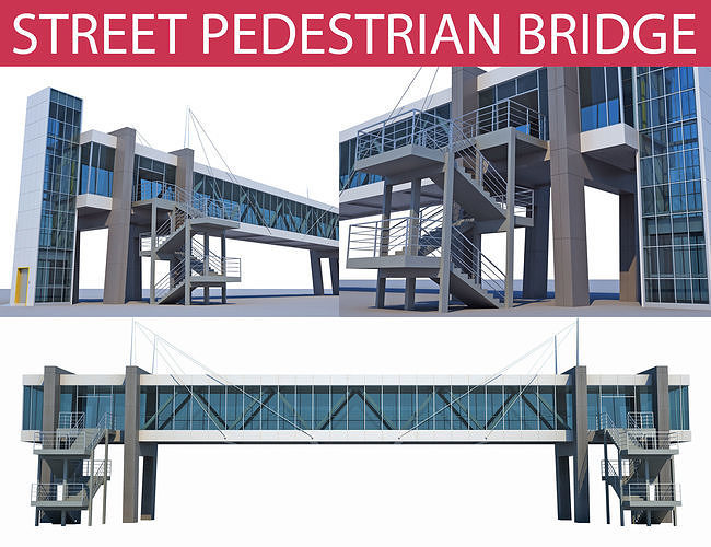 Street Pedestrian Bridge 3D model | CGTrader