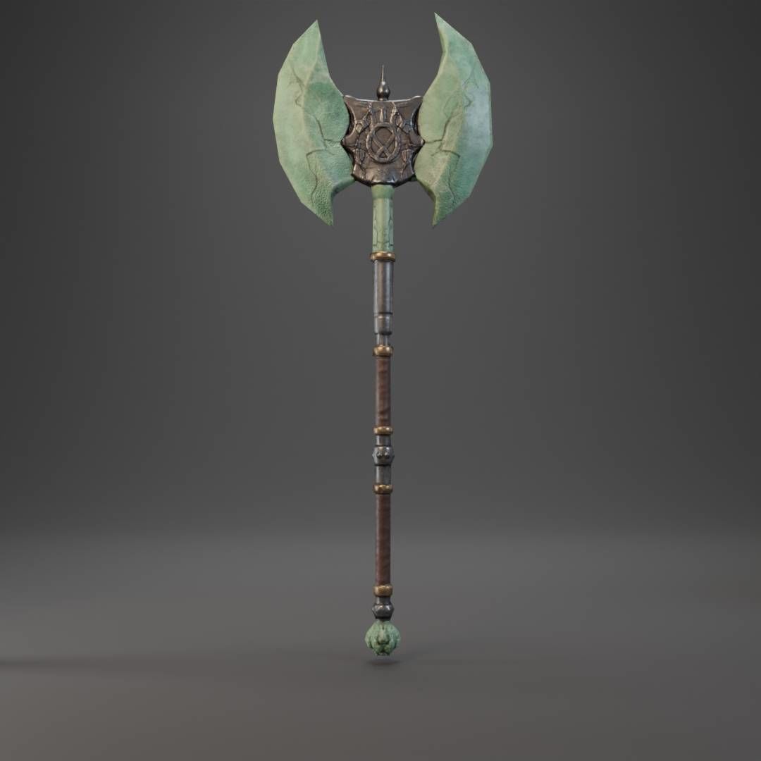 Axe collection-game assets-2 models free VR / AR / low-poly 3D model ...