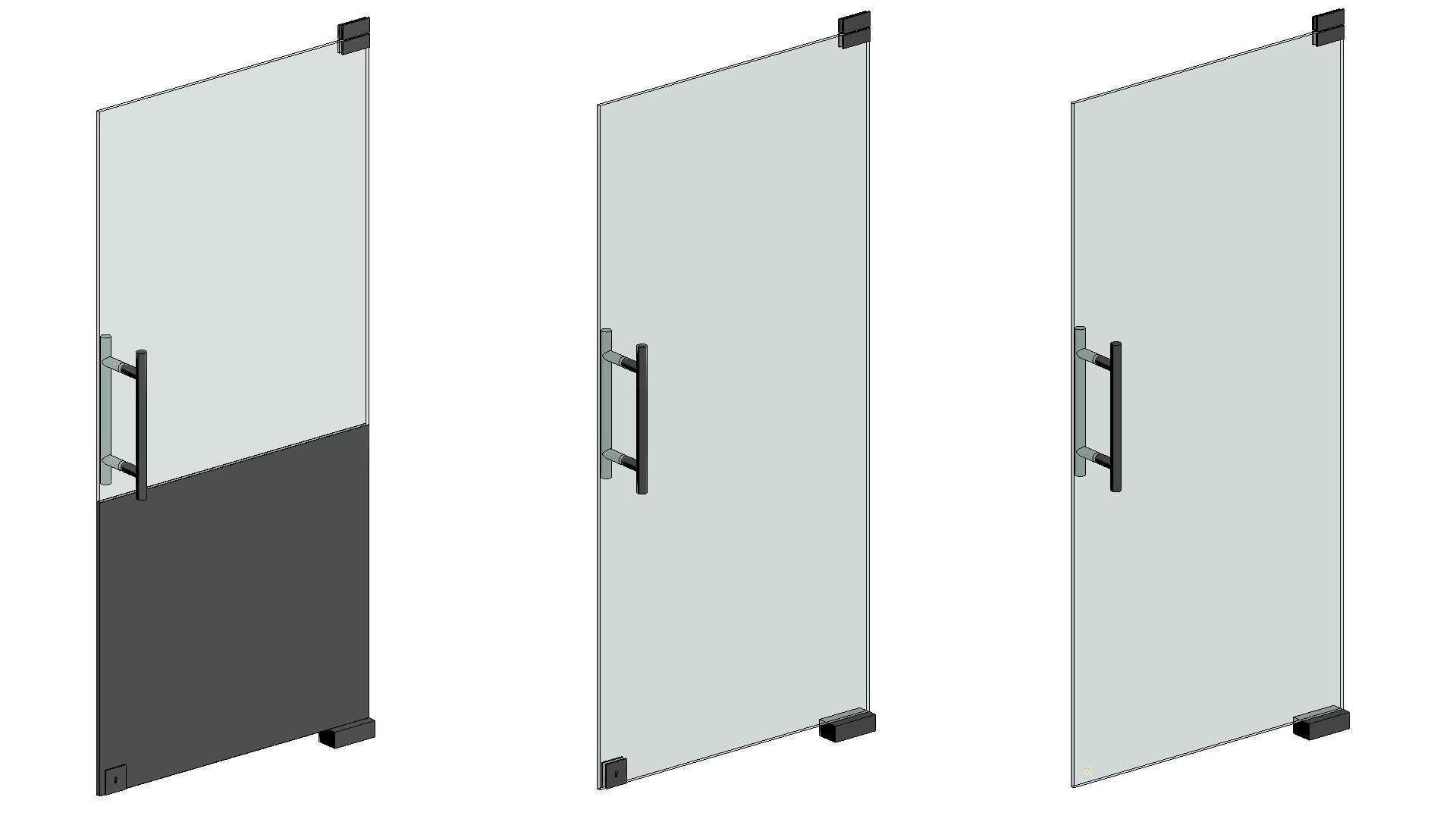 Frameless Curtain Wall Panel Glass Door 3D model | CGTrader