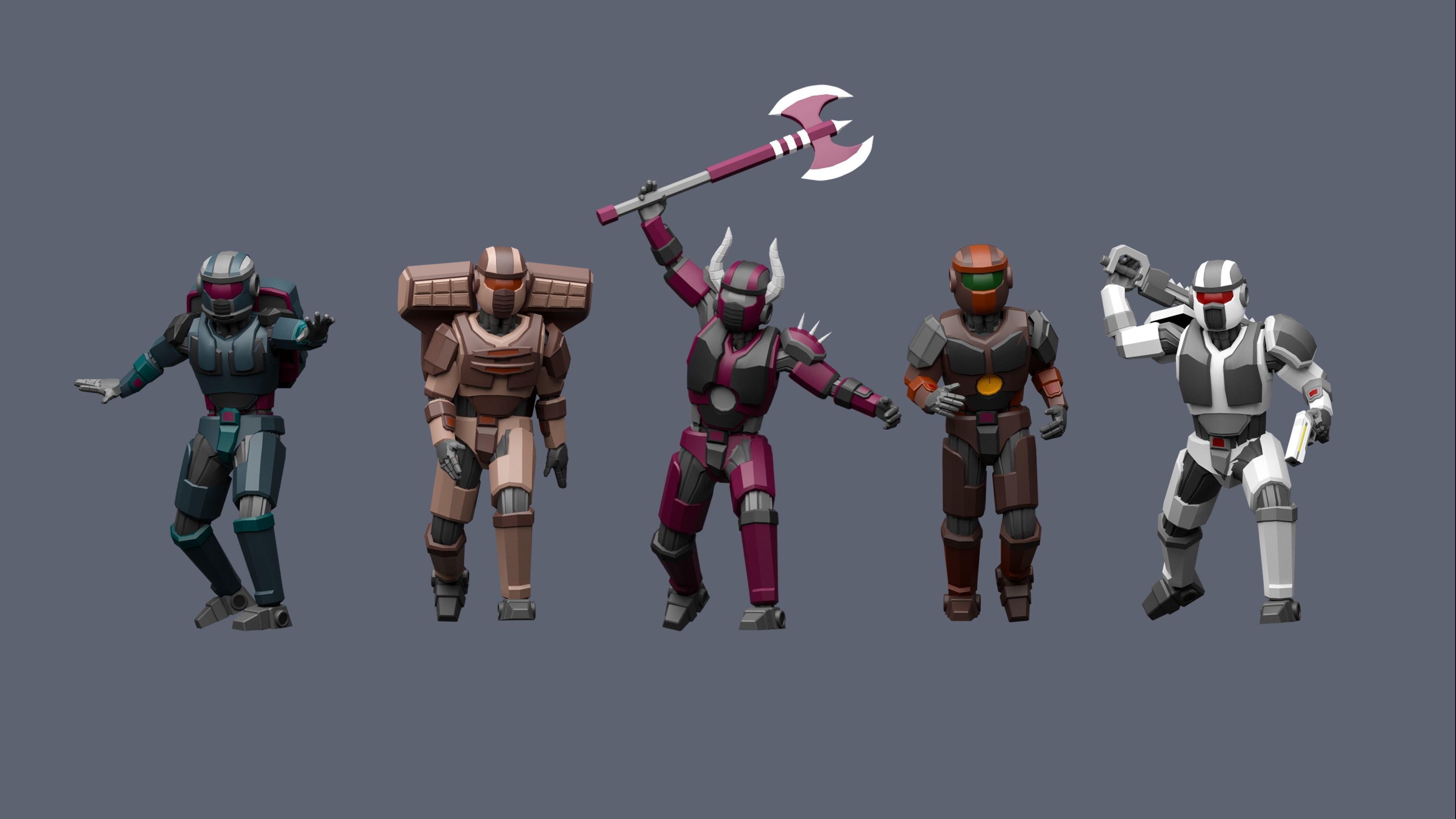 3D model Cartoon characters robots VR / AR / low-poly | CGTrader