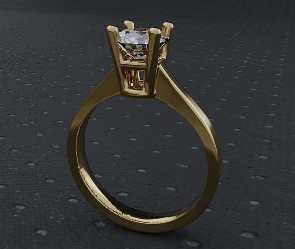 1 carat single stone solitaire engagement ring 3D model 3D printable ...