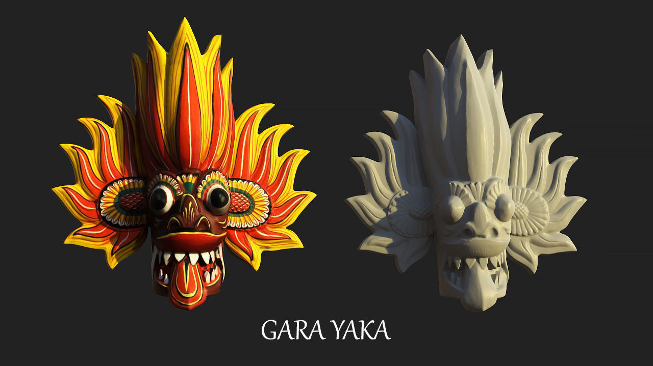 SriLankan Traditional mask GARA YAKA 3D printable model 3D model 3D ...