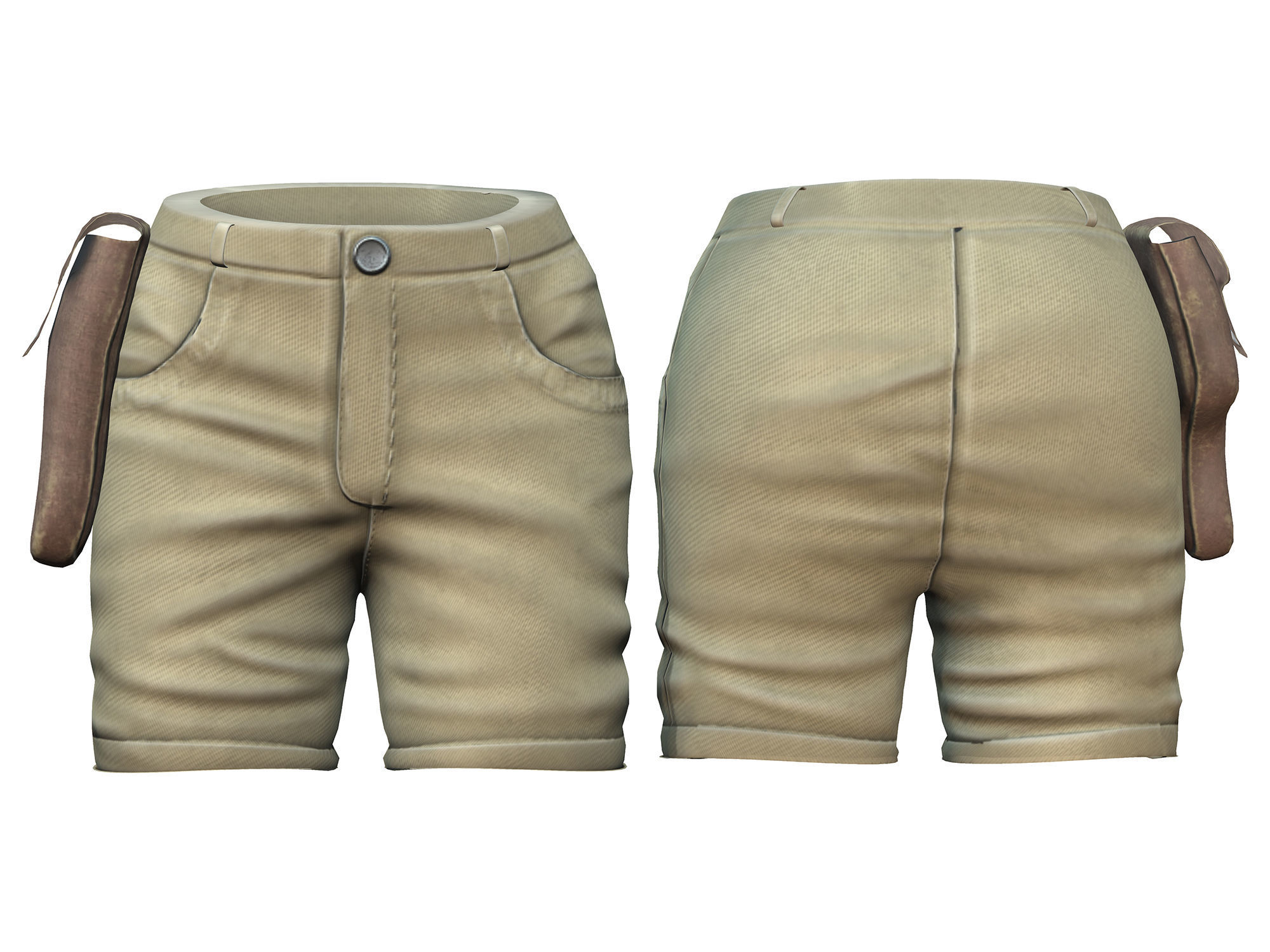 3D model Safari Combat Outfit Tshirt Shorts Gun Holster Boots VR / AR ...