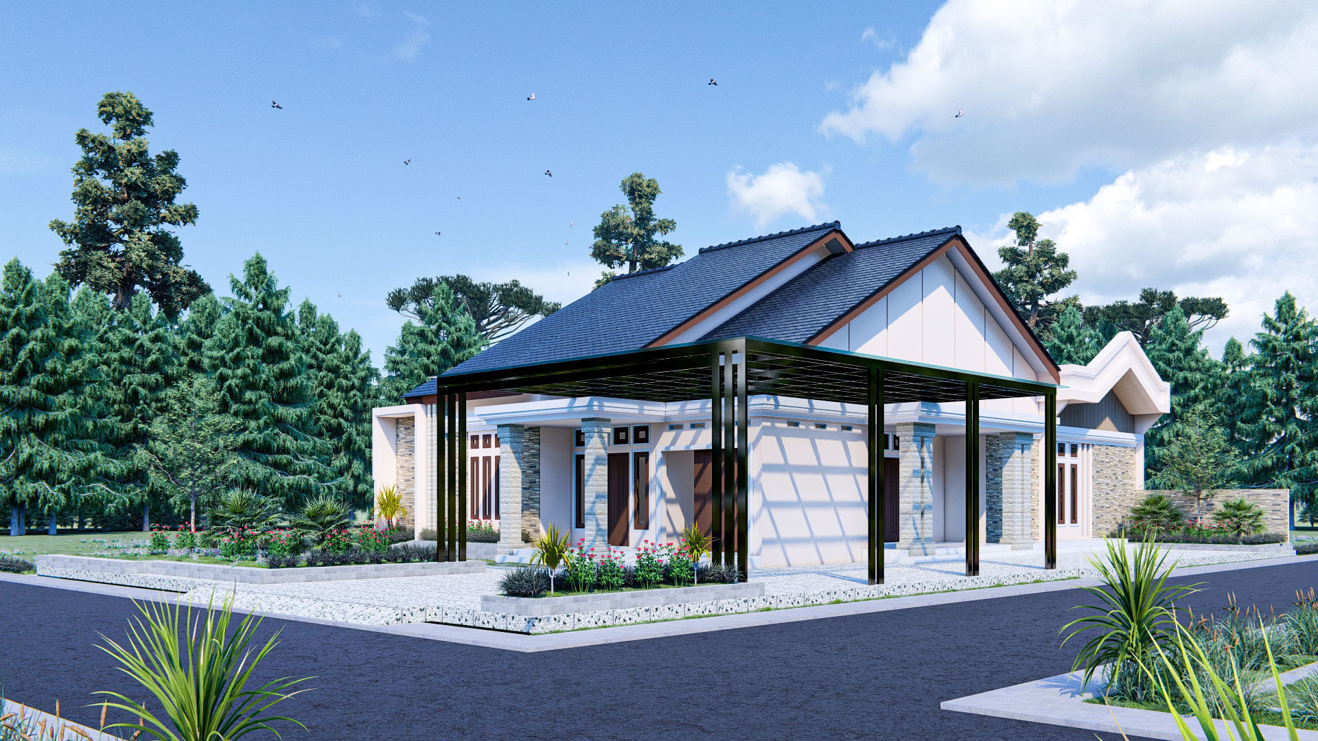 simple house design in suburban aceh indonesia 3D model 3D printable ...