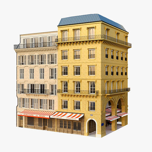 French Corner Building 3D model | CGTrader