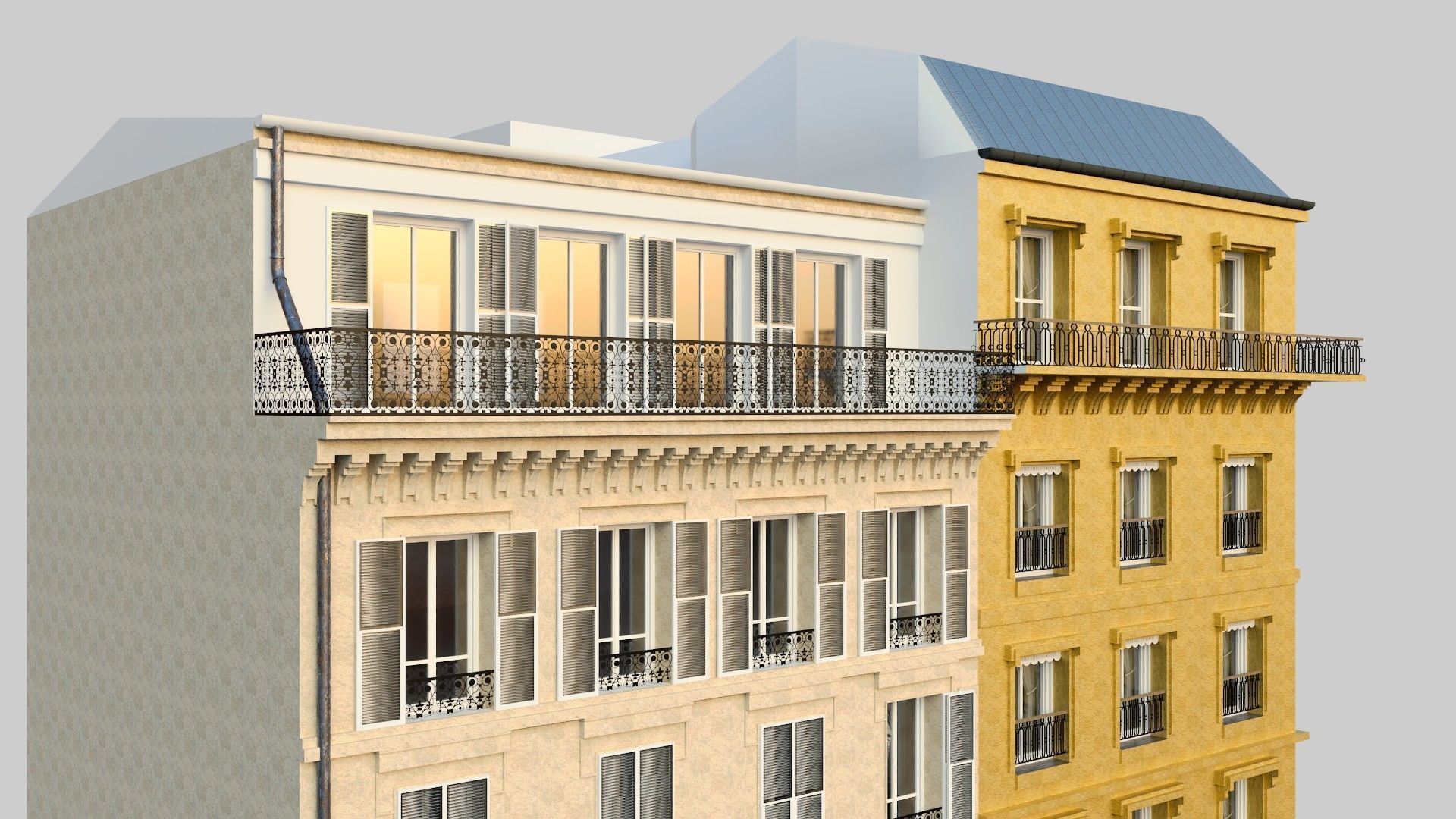 French Corner Building 3D model | CGTrader