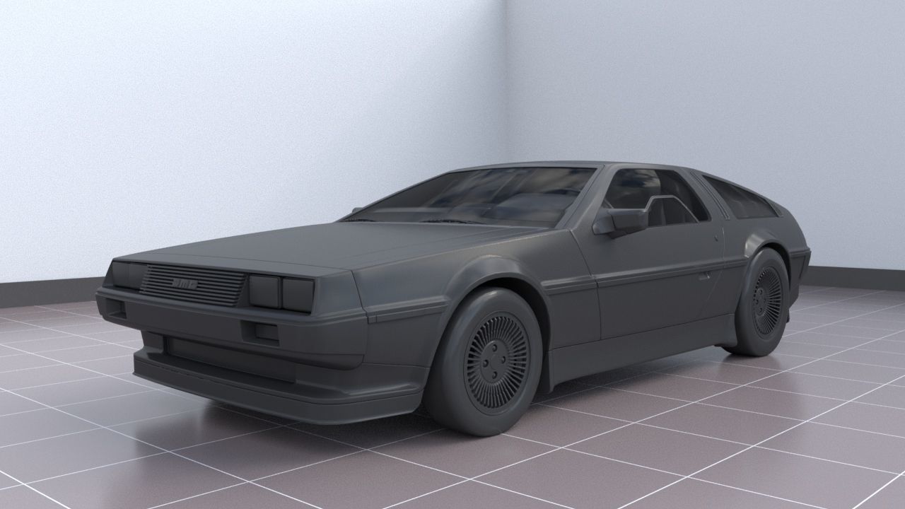 3D model DMC Delorean Interior Car Low-poly 3D model VR / AR / low-poly ...
