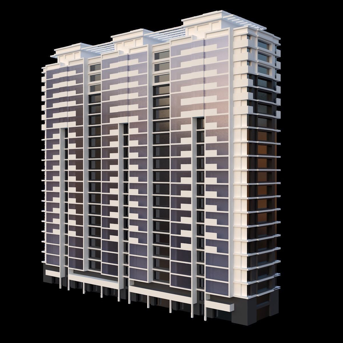 Set of Low Poly Buildings free VR / AR / low-poly 3D model | CGTrader