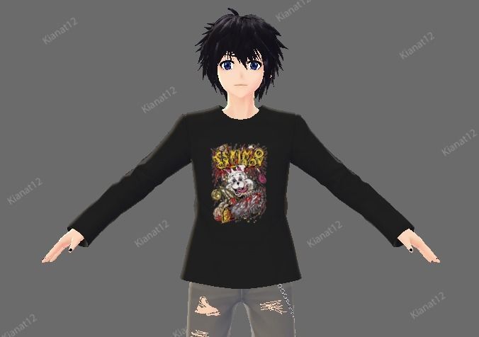 3D model 3d anime style Male Avatar for VRchat and Vtubing VR / AR ...