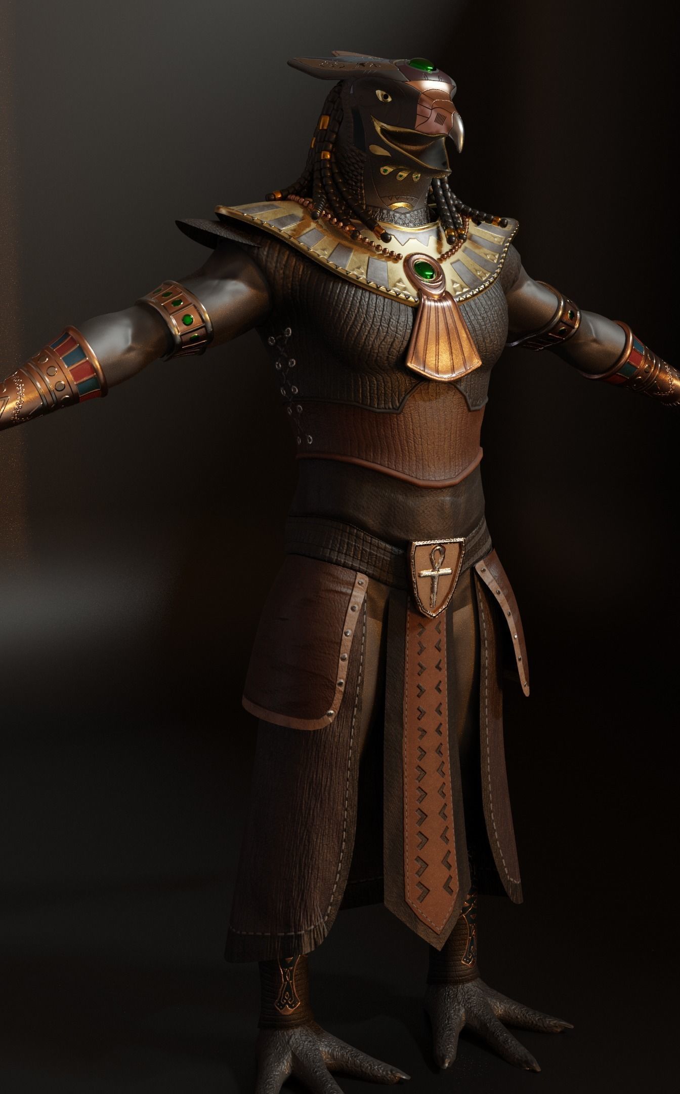 Horus God Egyptian 3D model rigged | CGTrader