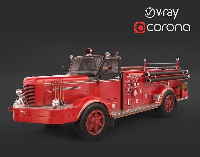 Fire Truck - ENGINE 61 1953 FWD Pumper high poly 3D model | CGTrader