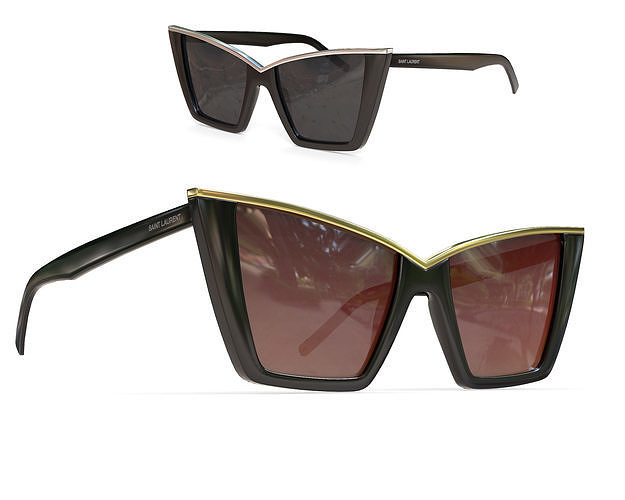 3D model YSL Saint Laurent SL 570 Sunglasses VR / AR / low-poly | CGTrader