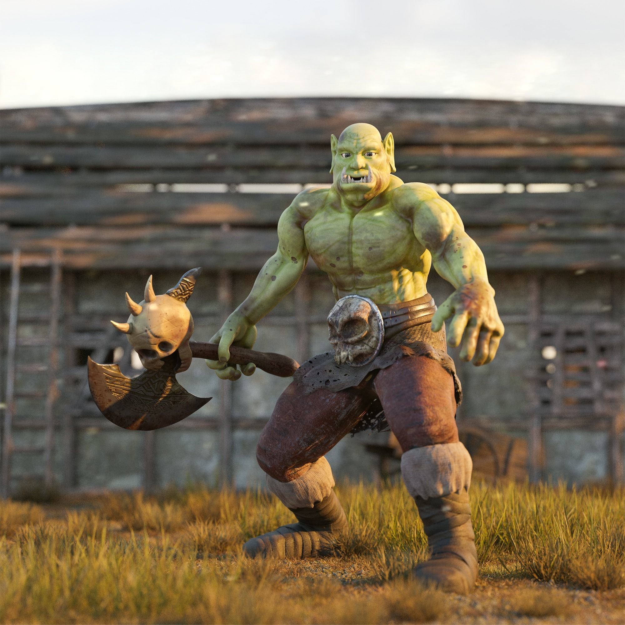 ORC warior Low polymodel free VR / AR / low-poly 3D model rigged | CGTrader