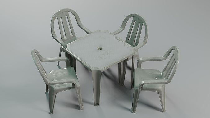 plastic table and chair 3D Model Collection | CGTrader