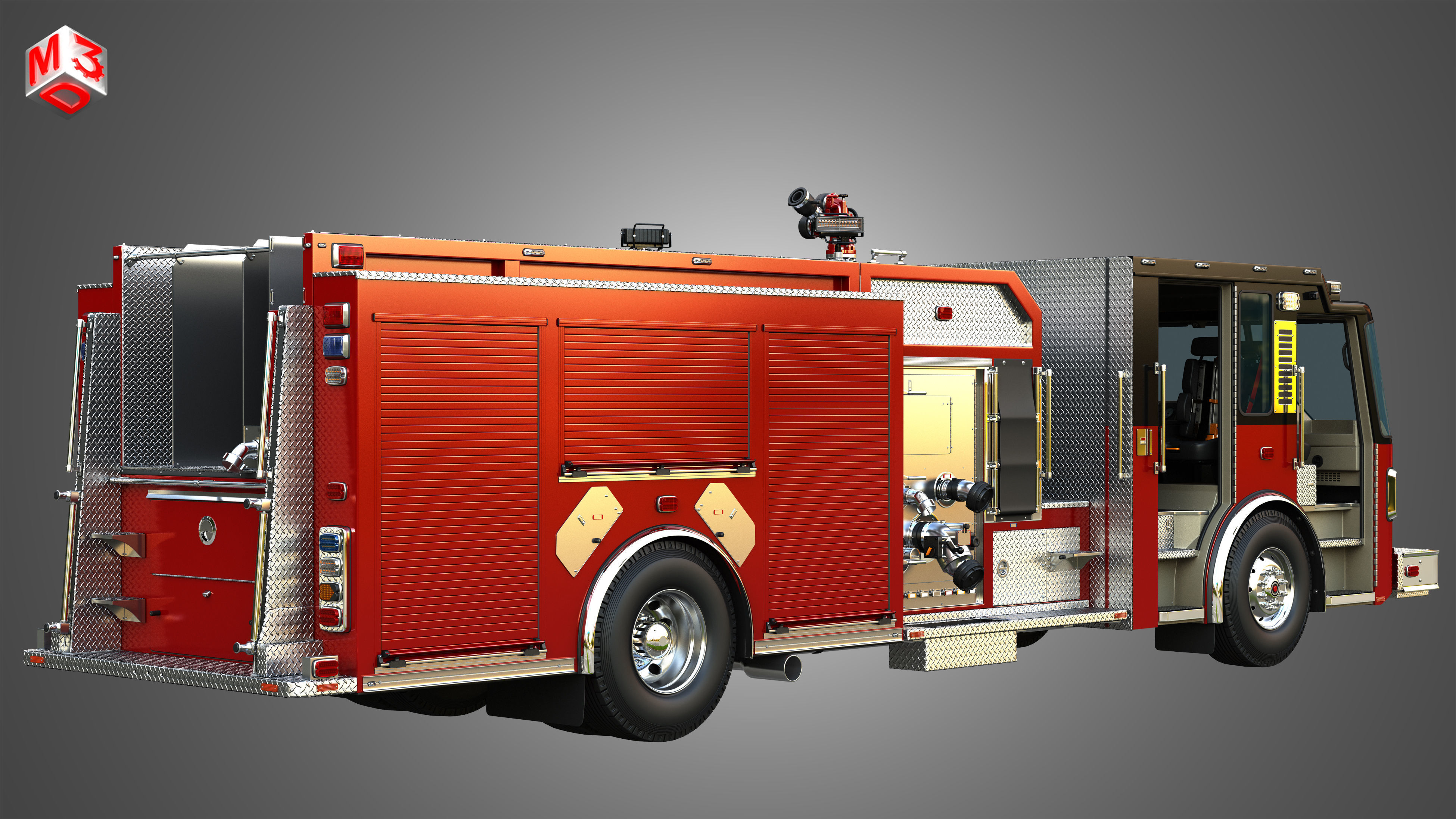 H-6533 - Fire Apparatus - Custom Pumper 3D model | CGTrader