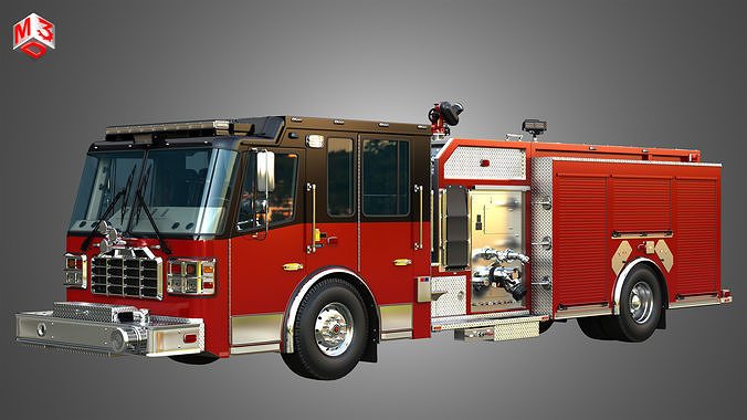 H-6533 - Fire Apparatus - Custom Pumper 3D model | CGTrader