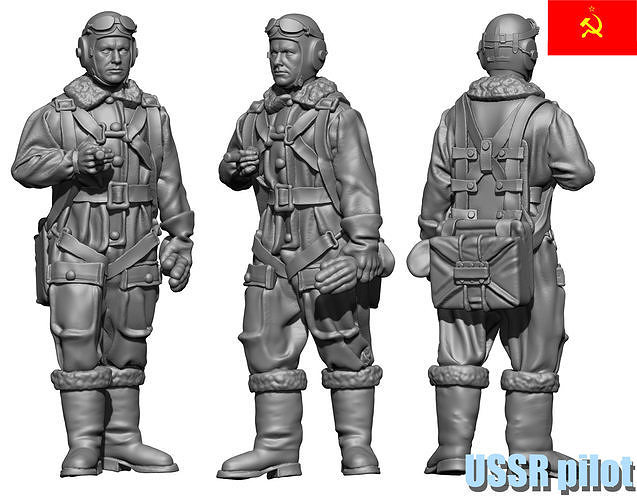Ussr Pilot 3D model 3D printable | CGTrader