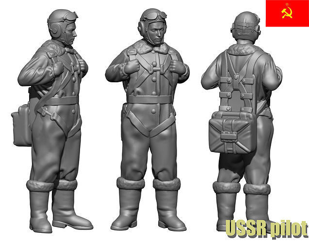 Soviet Pilot 3D model 3D printable | CGTrader