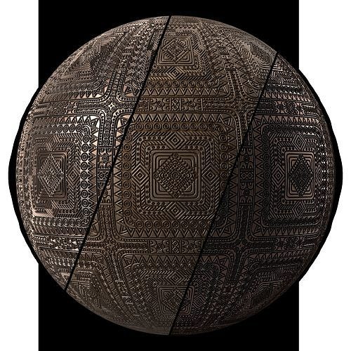 3D model Metal Materials 10- Ornament Metal panels Pbr 4k Seamless VR ...