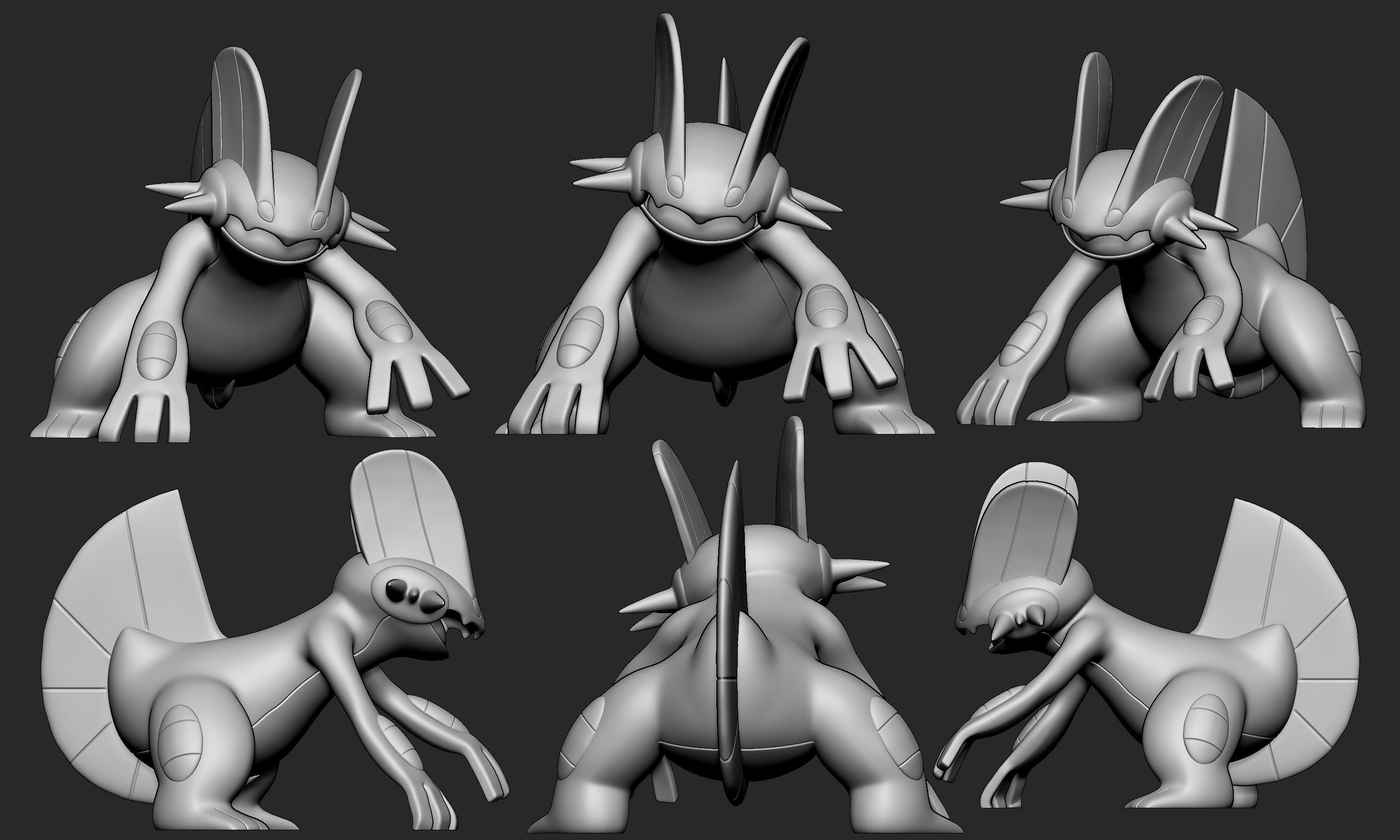 Pokemon - Swampert with 2 poses 3D model 3D printable | CGTrader