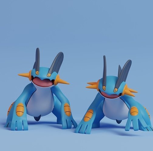 Pokemon - Swampert with 2 poses 3D model 3D printable | CGTrader
